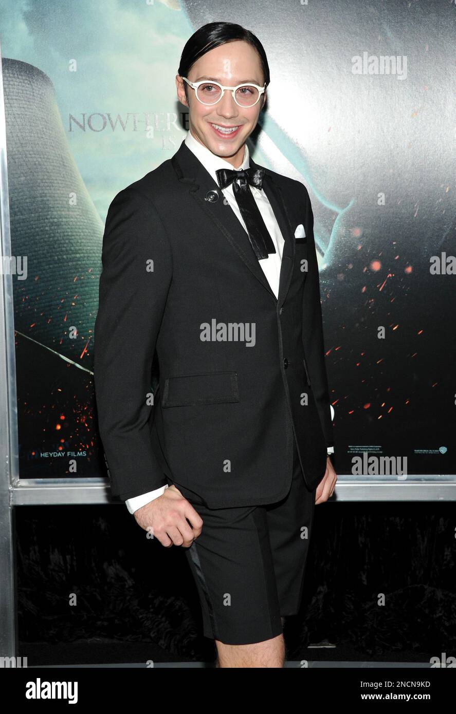 Figure skater Johnny Weir attends the premiere of 'Harry Potter and the ...