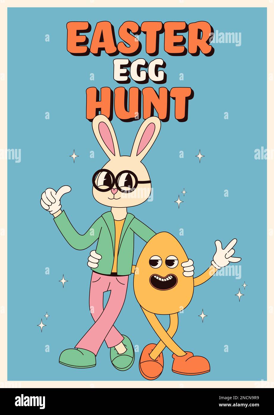 Retro egg cartoon hi-res stock photography and images - Alamy