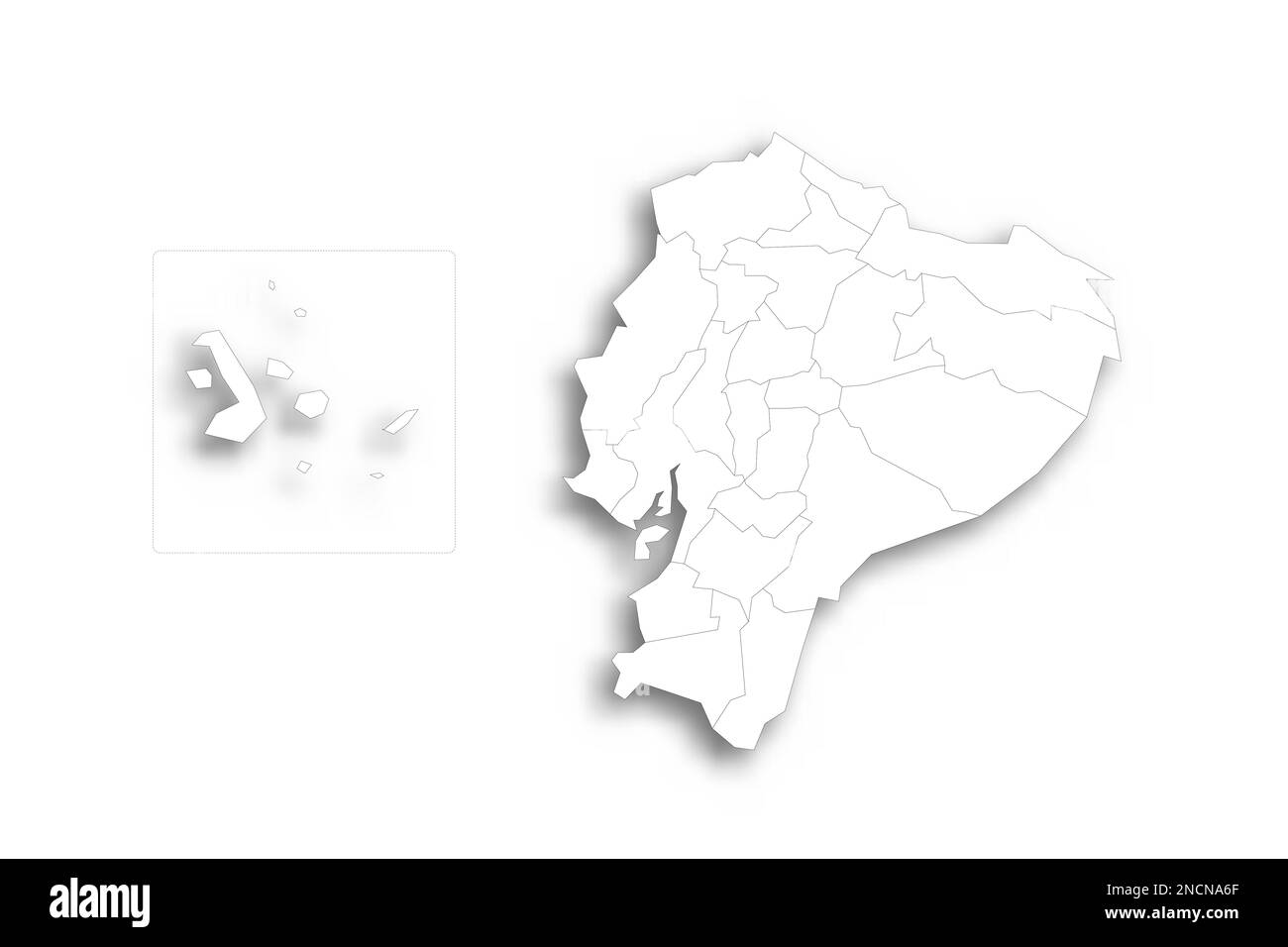 Ecuador political map of administrative divisions - provinces. Flat ...