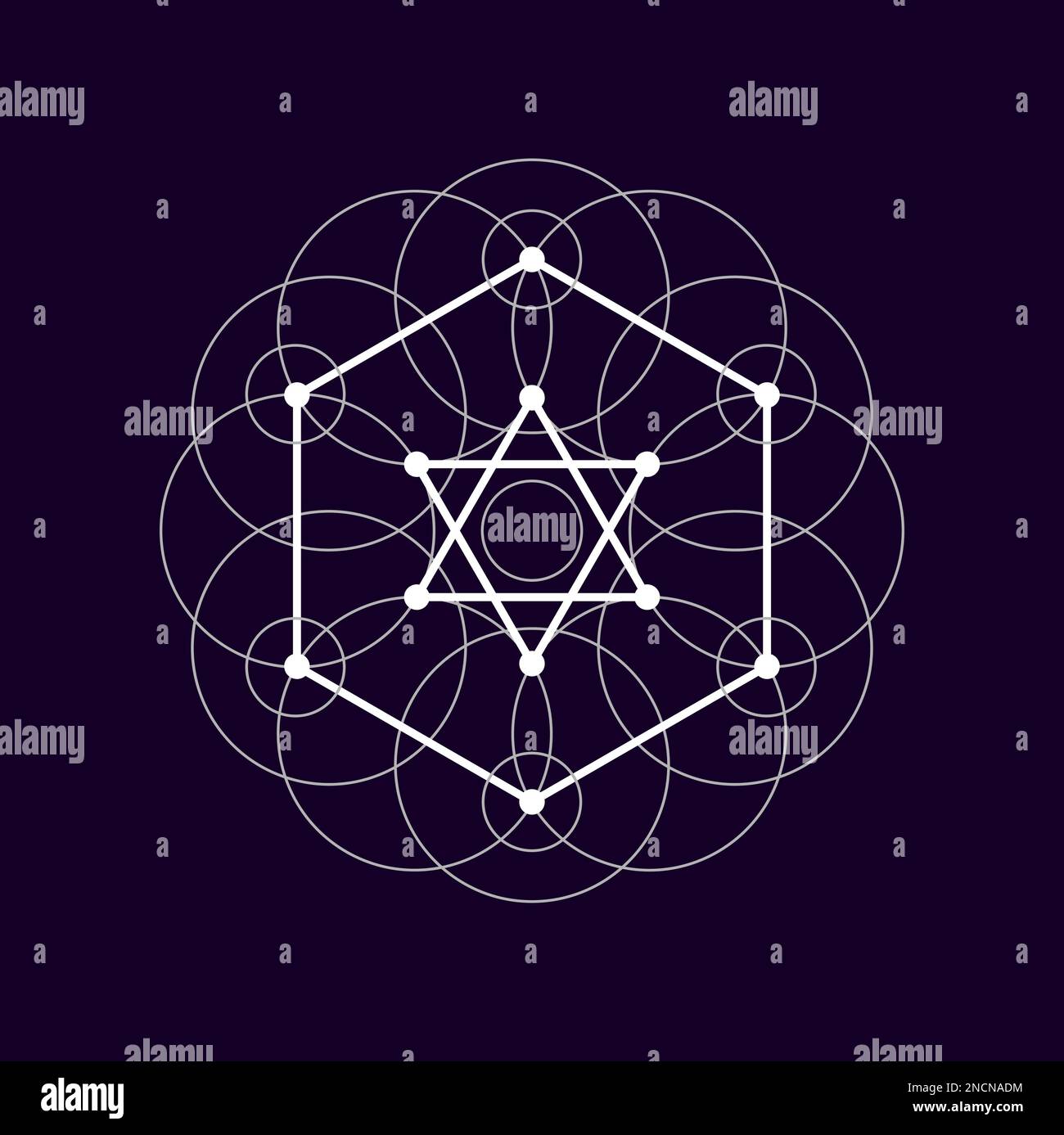 Geometric sacred shape isolated alchemy mystic sign. Vector mystical ...