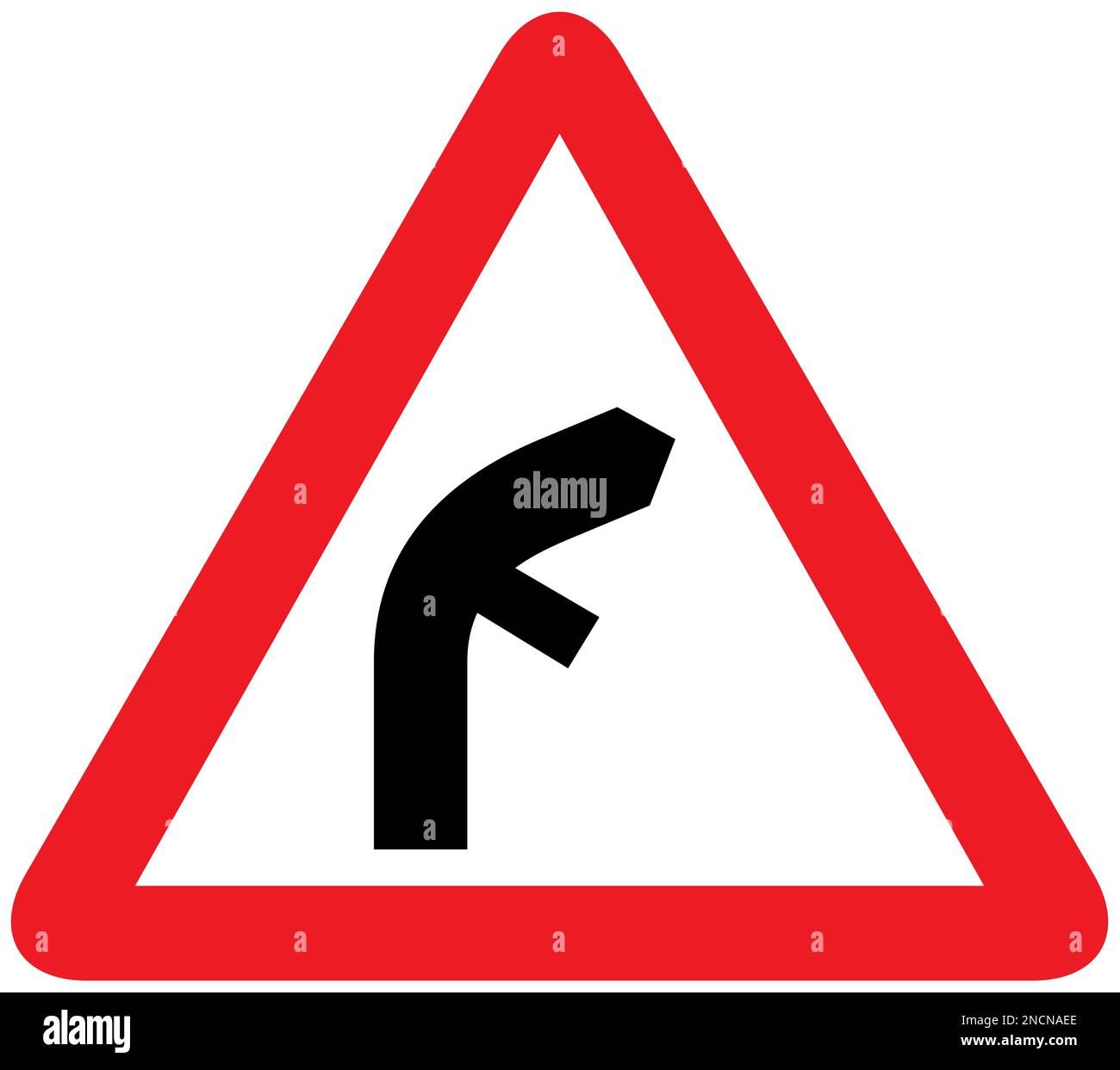 Junction on a bend ahead hi-res stock photography and images - Alamy