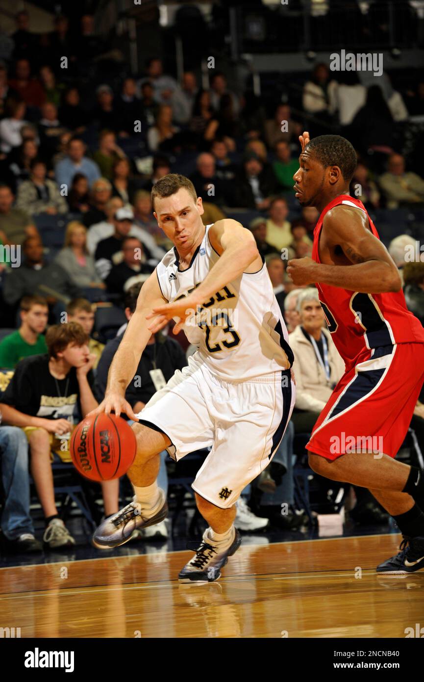 Notre Dame guard Ben Hansbrough drives the lane during action in an ...