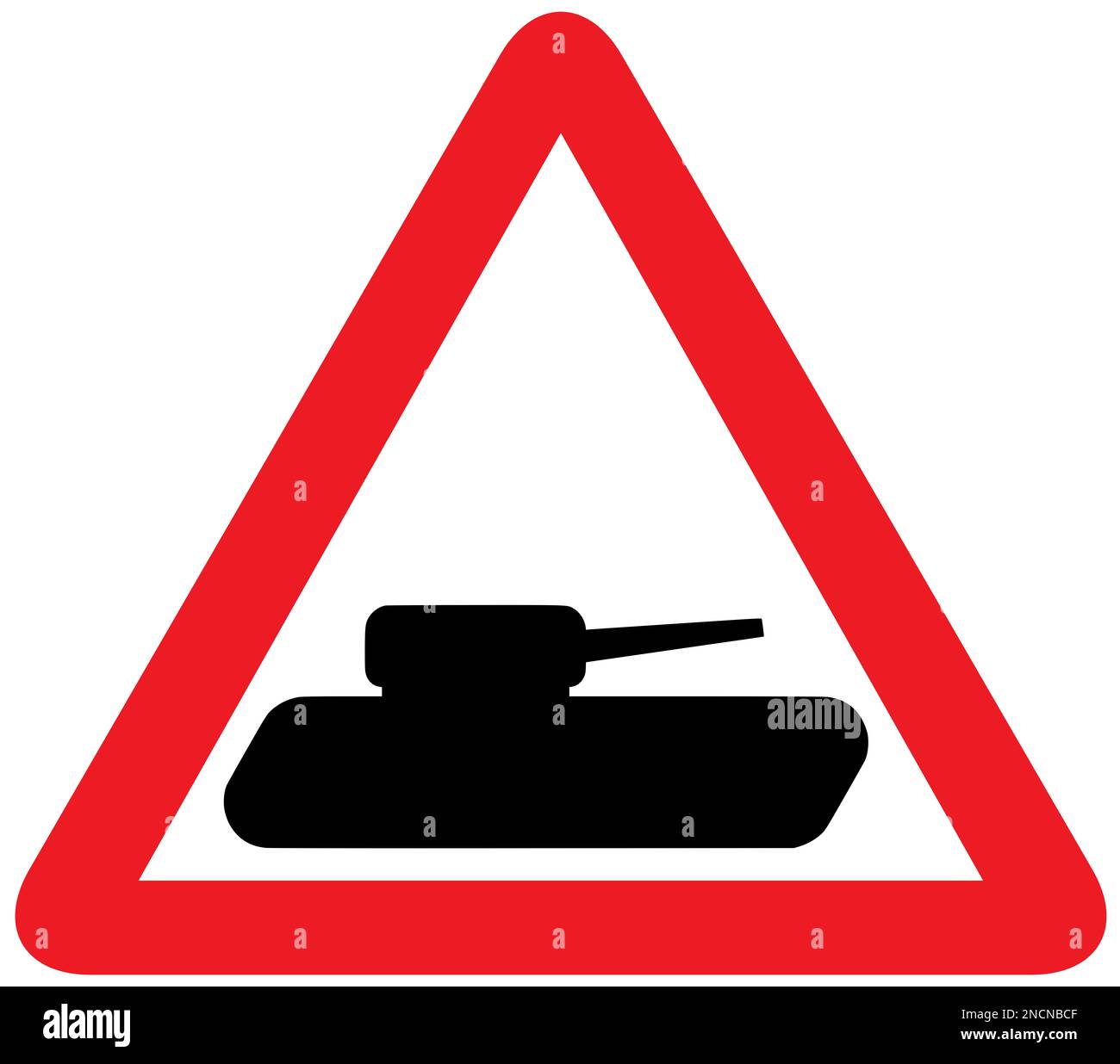 Slow moving military vehicles ahead British road sign Stock Photo - Alamy