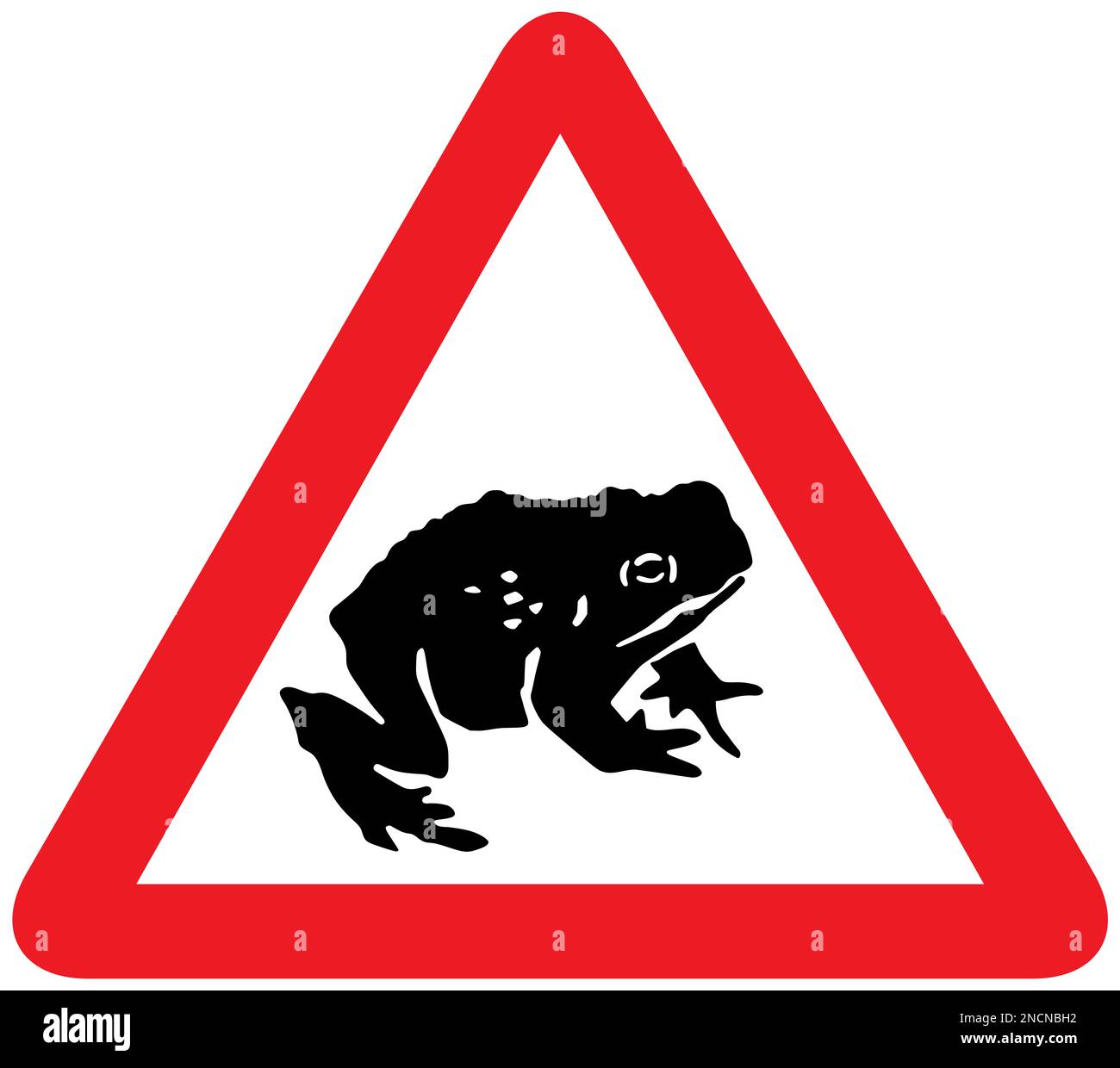 Migratory toad crossing ahead British road sign Stock Photo - Alamy