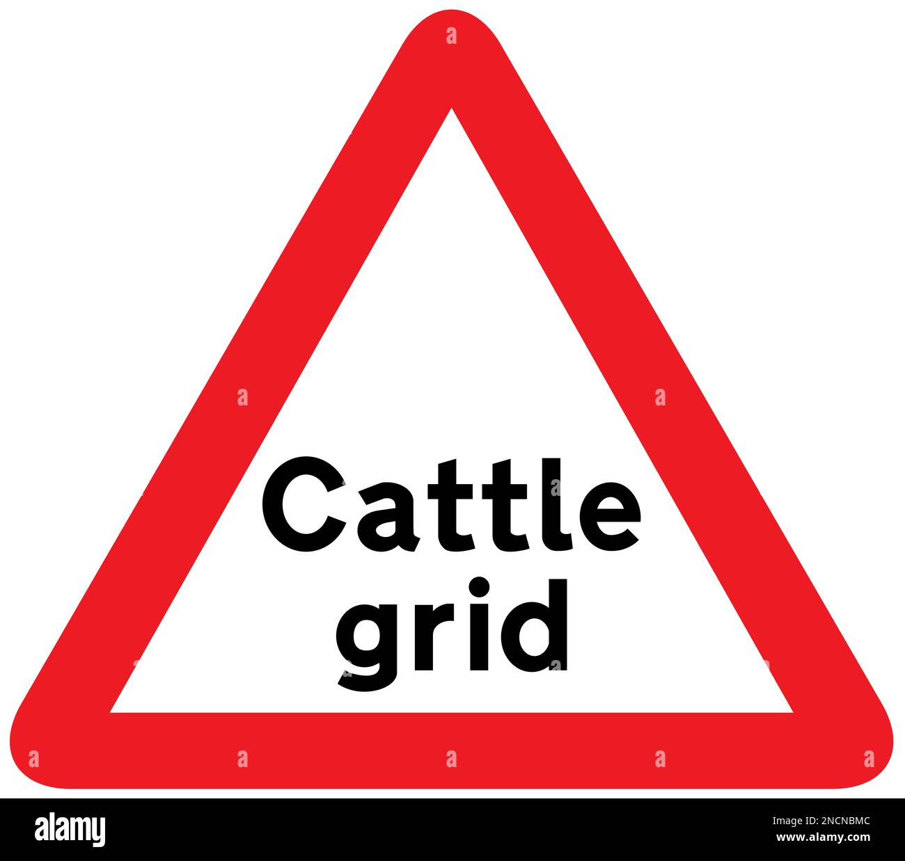 Cattle grid ahead British road sign Stock Photo - Alamy