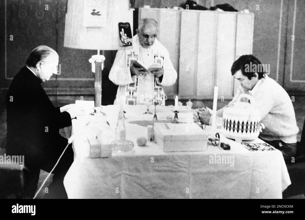 Bruce Laingen, right, U.S. charge d’affairs in Iran, sits with Vatican ...