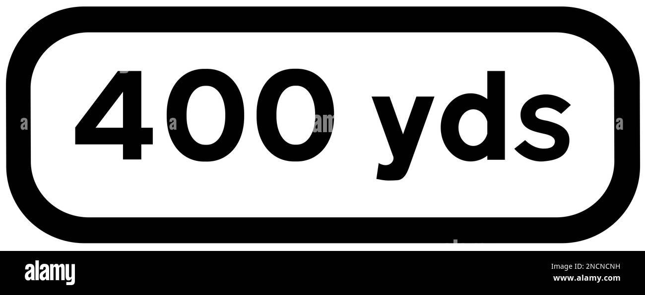 400 yards British road sign Stock Photo - Alamy