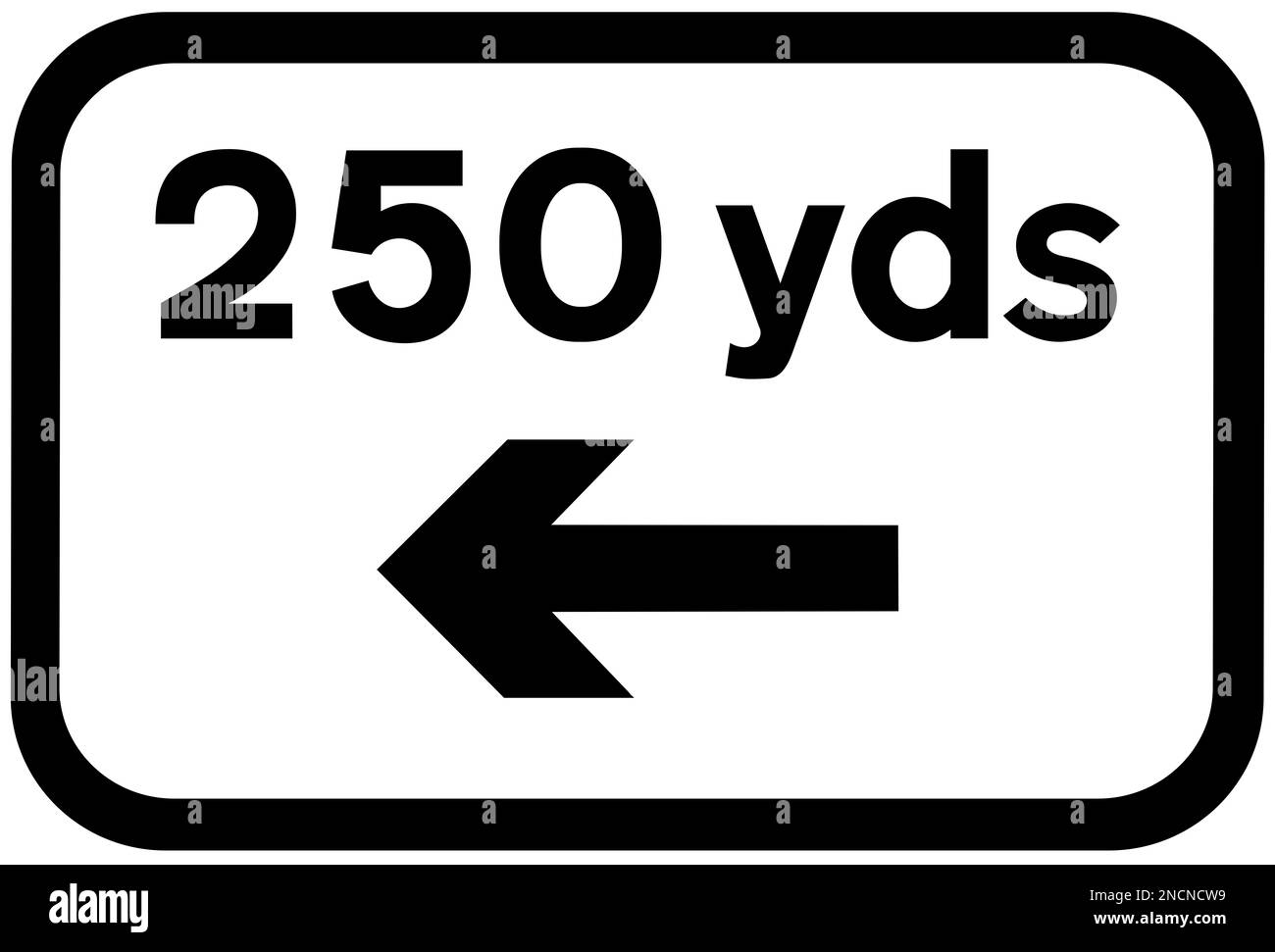250 yards British road sign Stock Photo - Alamy