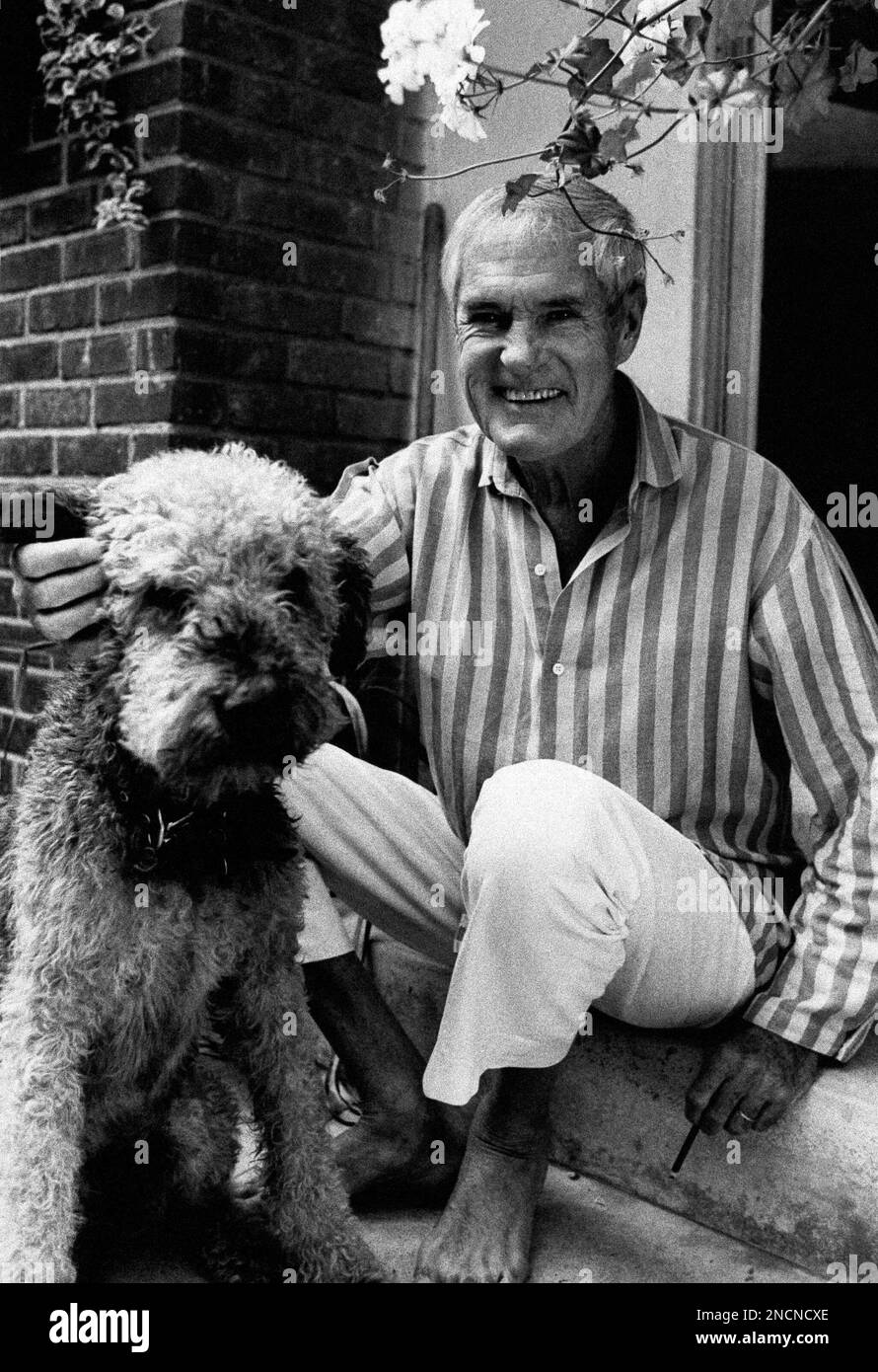 Dr. Tim Leary with his dog Strech, in the backyard of his home in Los ...