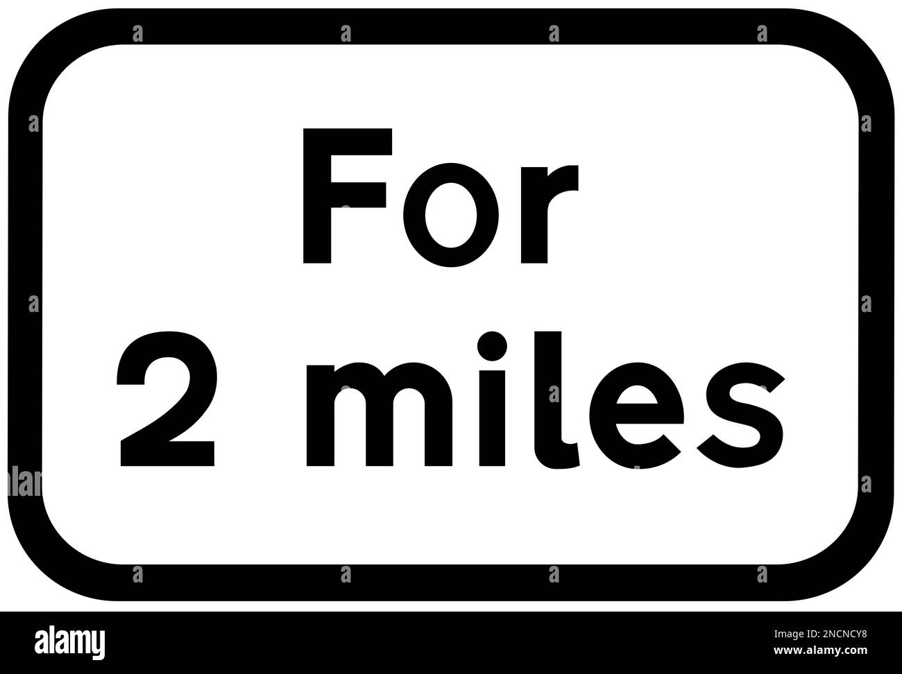 For 2 miles British road sign Stock Photo - Alamy