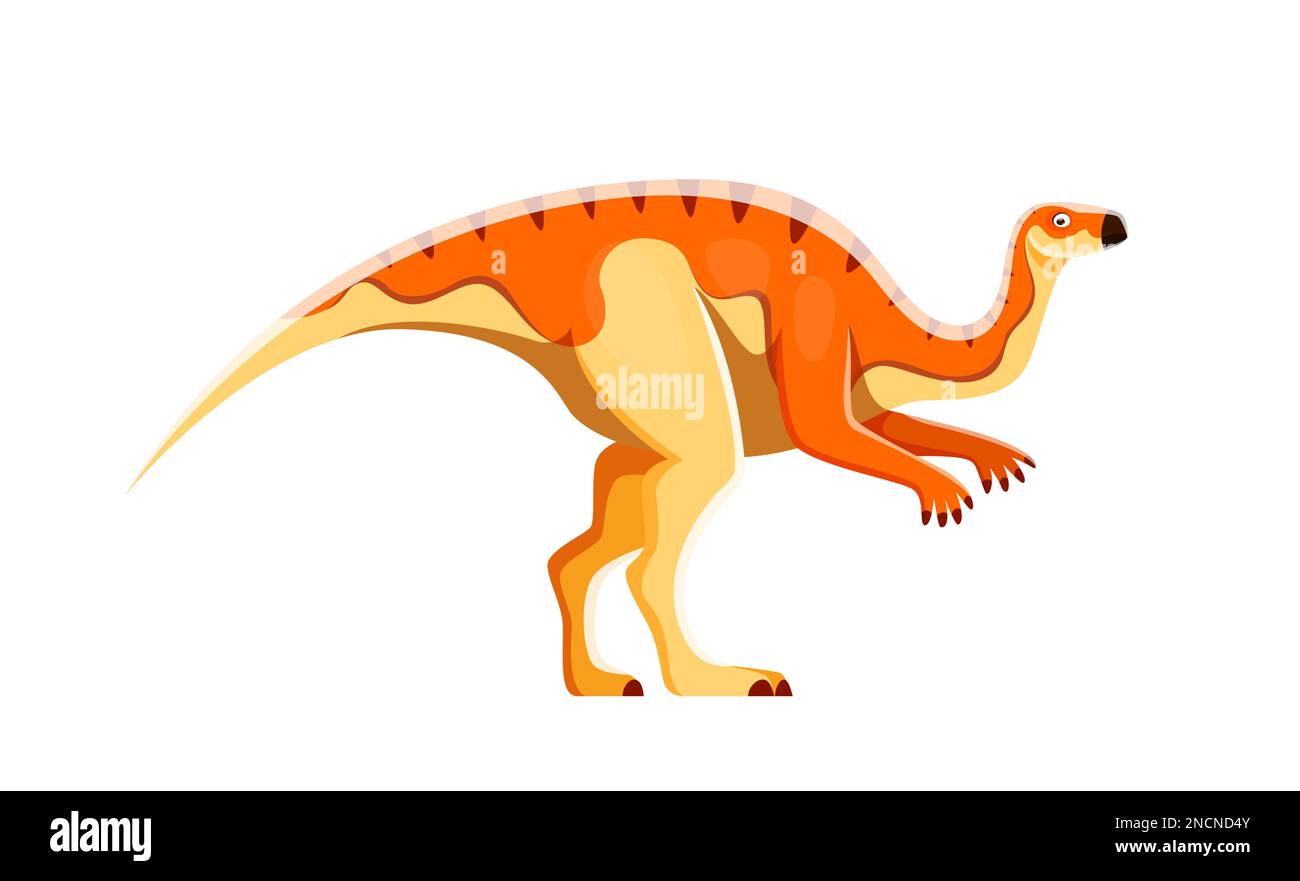 Cartoon Probactrosaurus dinosaur character. Paleontology reptile or ...