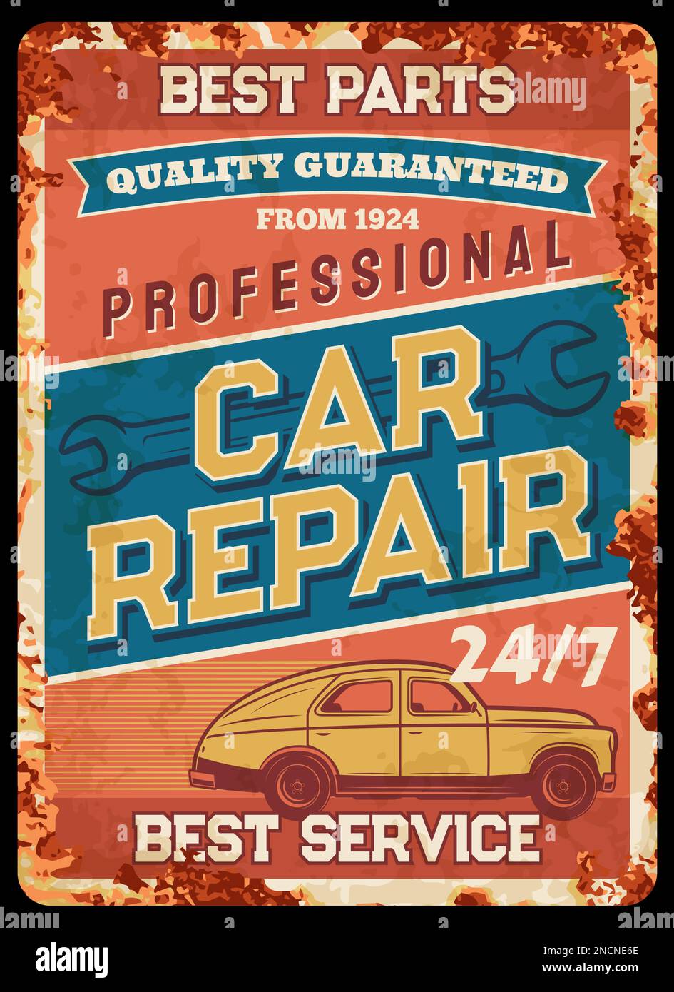 Car vintage station vertical Stock Vector Images - Alamy