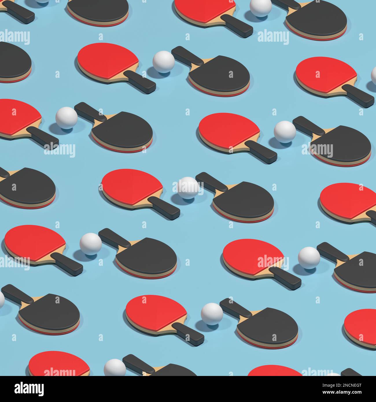 Pattern of Table tennis or ping pong racket template with ball on blue ...