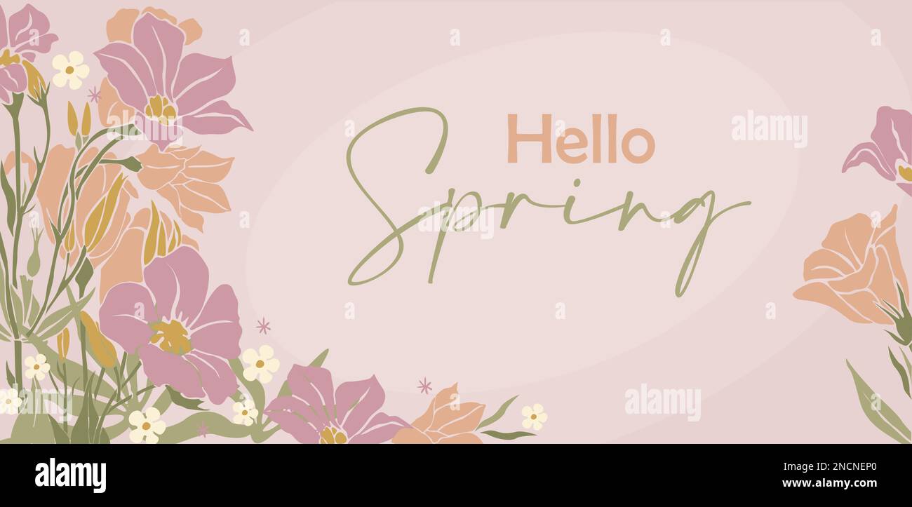 Spring abstract background with flowers vector art Stock Vector Image ...