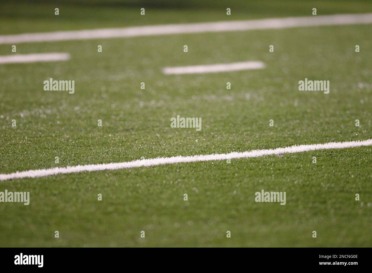 The field is shown during the third quarter of an NFL football game ...