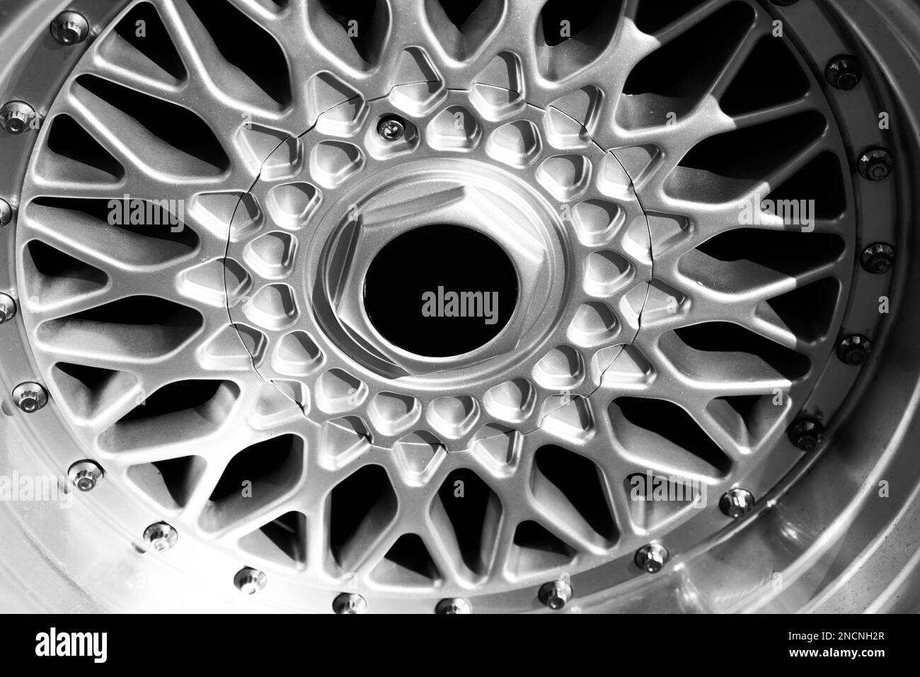 Seribrated car disc close-up. black and white photo Stock Photo - Alamy