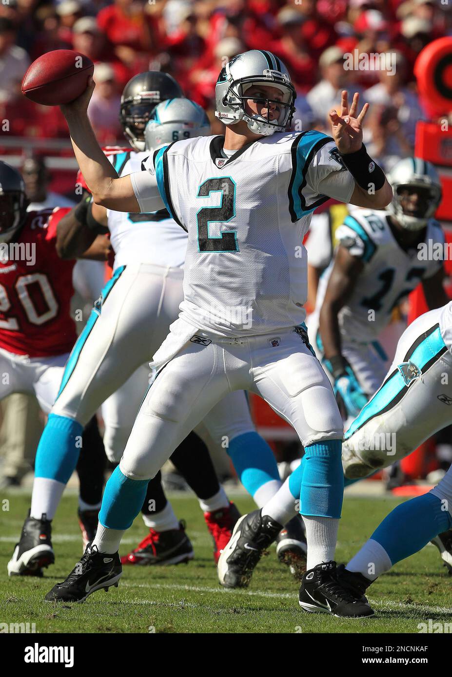 Carolina Panthers quarterback Jimmy Clausen (2) throws a first half ...