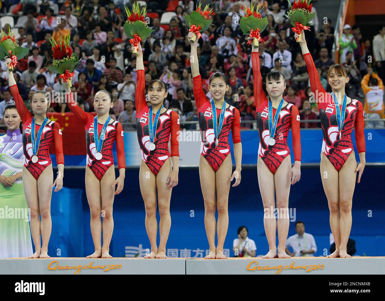 Japan's women's gymnastics team from left to right, Koko Tsurumi, Mai ...
