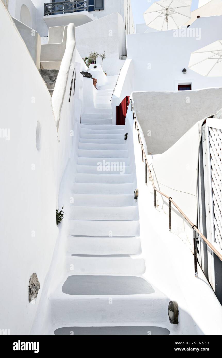 Oia, santorini, vertical shot views of the white houses with their ...