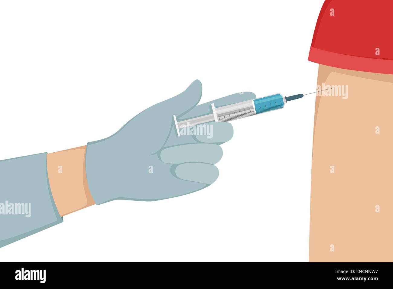 Doctor injecting vaccine. Cartoon style. Vector illustration Stock ...