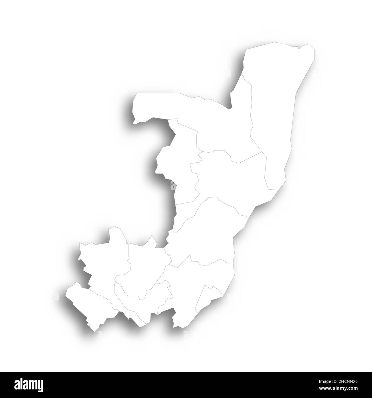 Republic of the Congo political map of administrative divisions ...