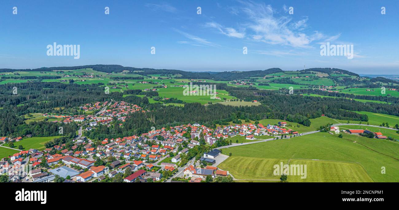 The region around Buchenberg in the Allgaeuer Seenland from above Stock ...