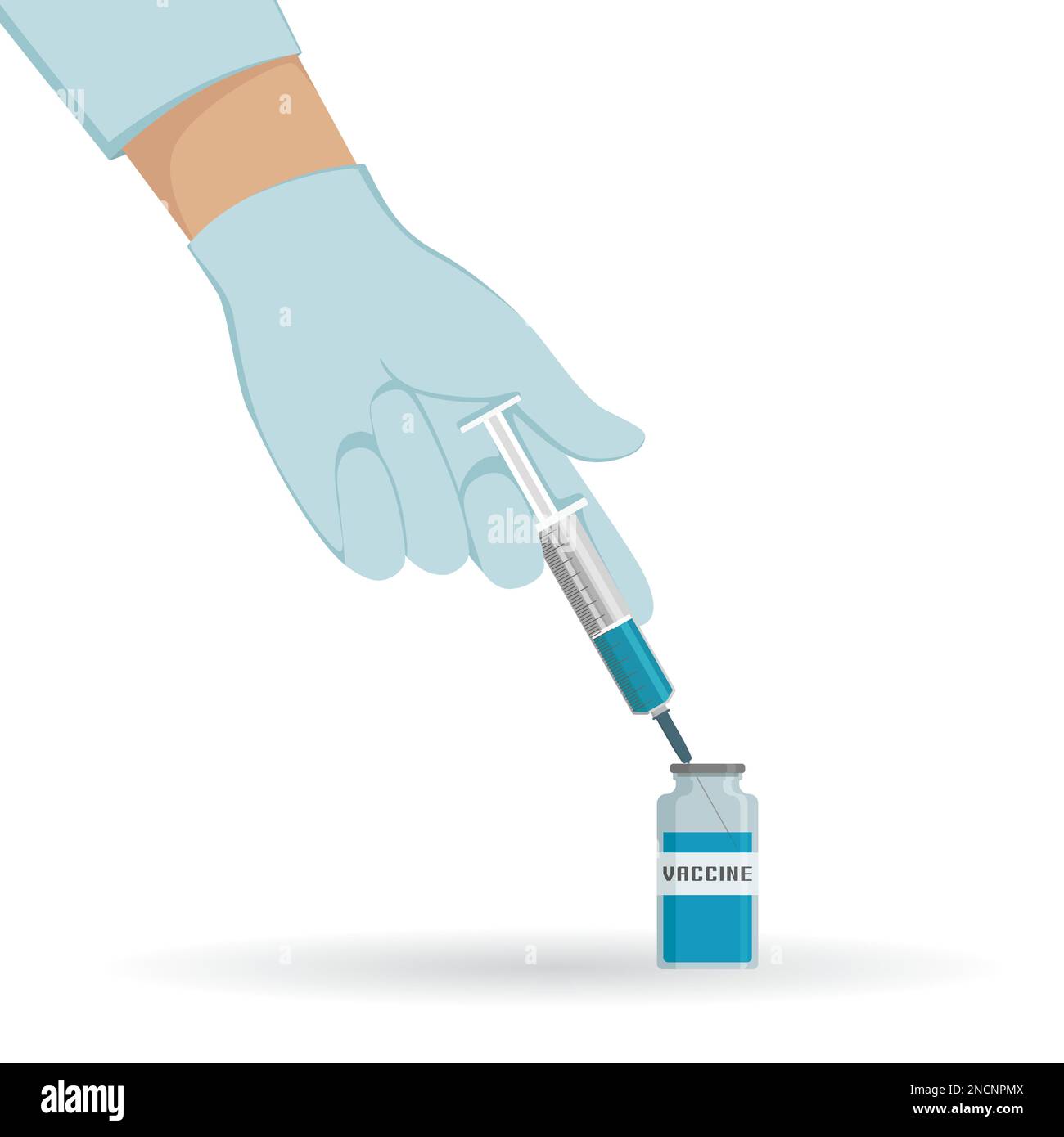 Doctor prepare vaccine for inoculation. Vector illustration Stock ...