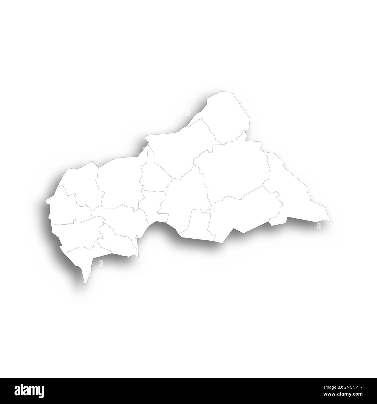 Central African Republic political map of administrative divisions ...