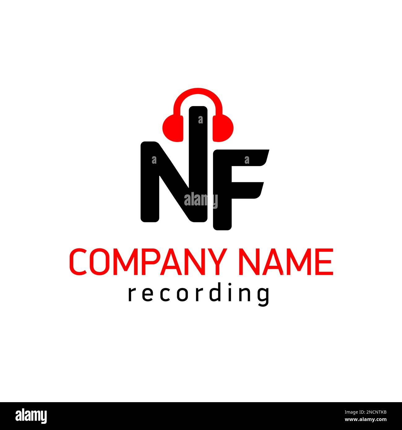 music logo design Element. Logo Emblem Monogram NF Stock Vector Image ...