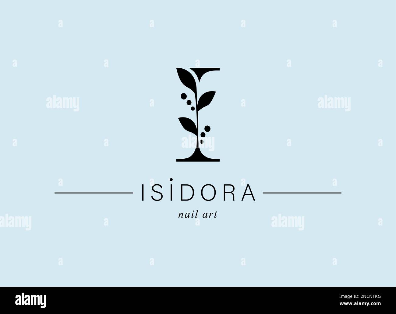 Logo, capital letter I. Monogram of Botanical Minimalistic with natural ...