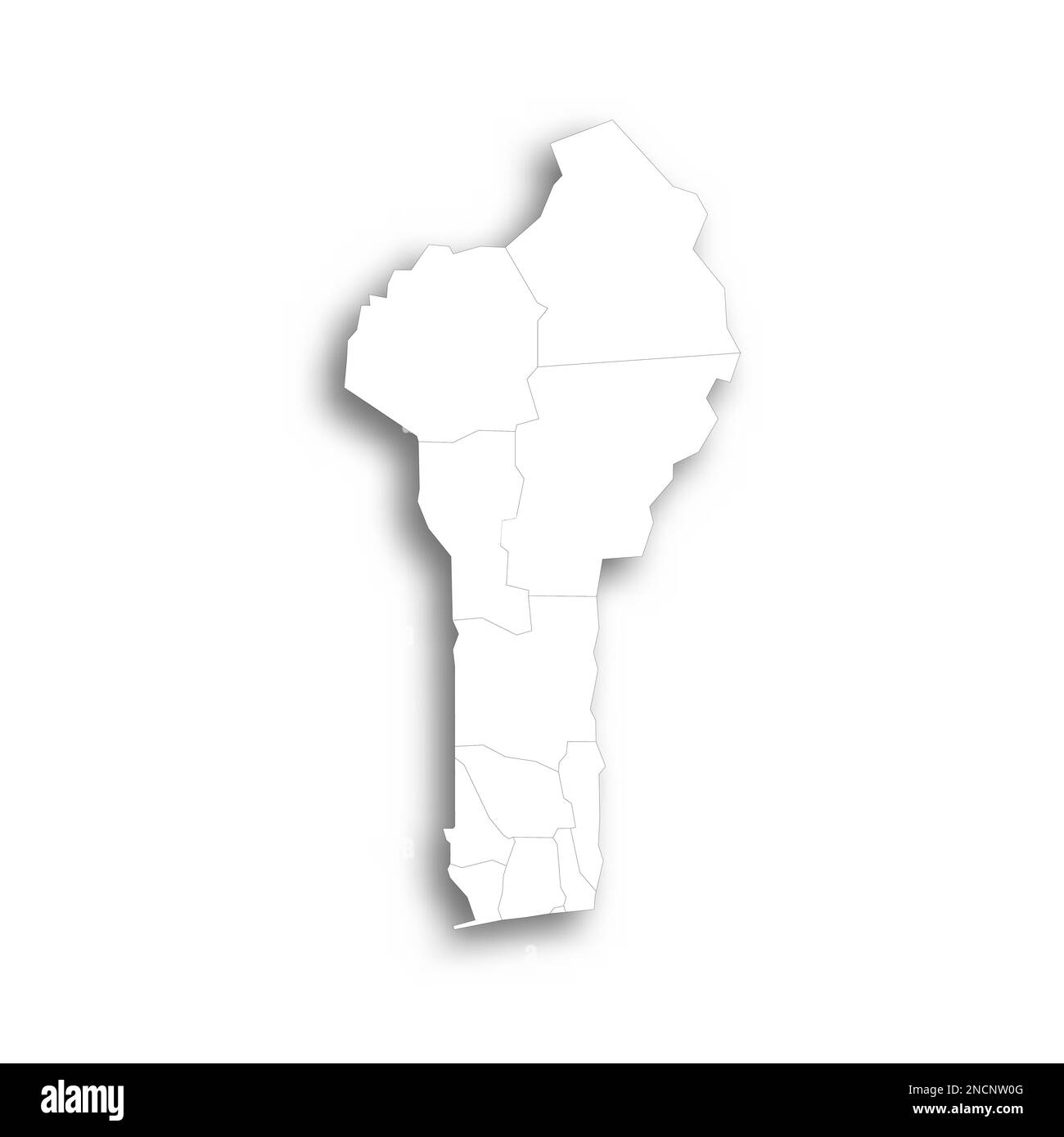 Benin political map of administrative divisions - departments. Flat ...