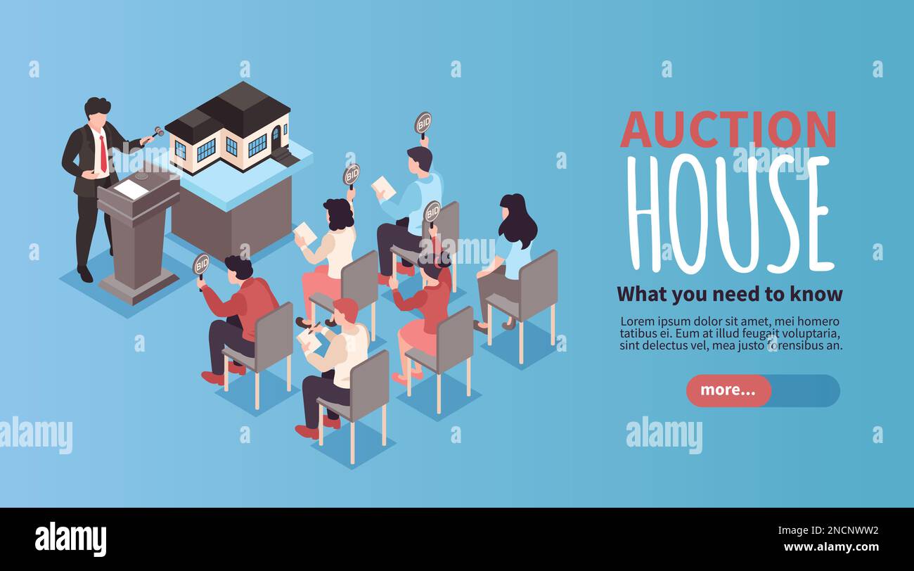 Auction flowchart with tips and start symbols isometric vector ...