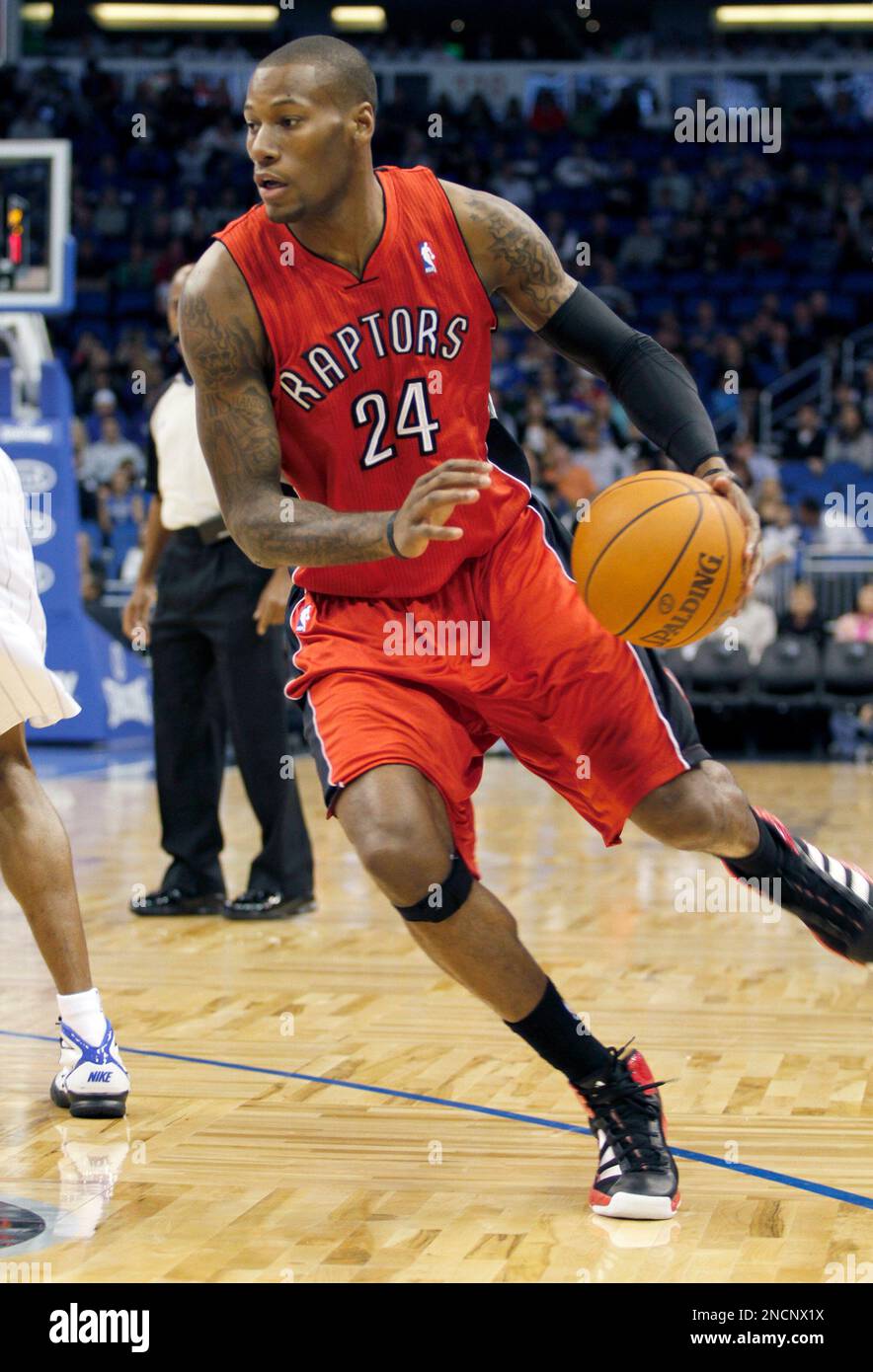Toronto Raptors guard Sonny Weems drives during the second half of an ...