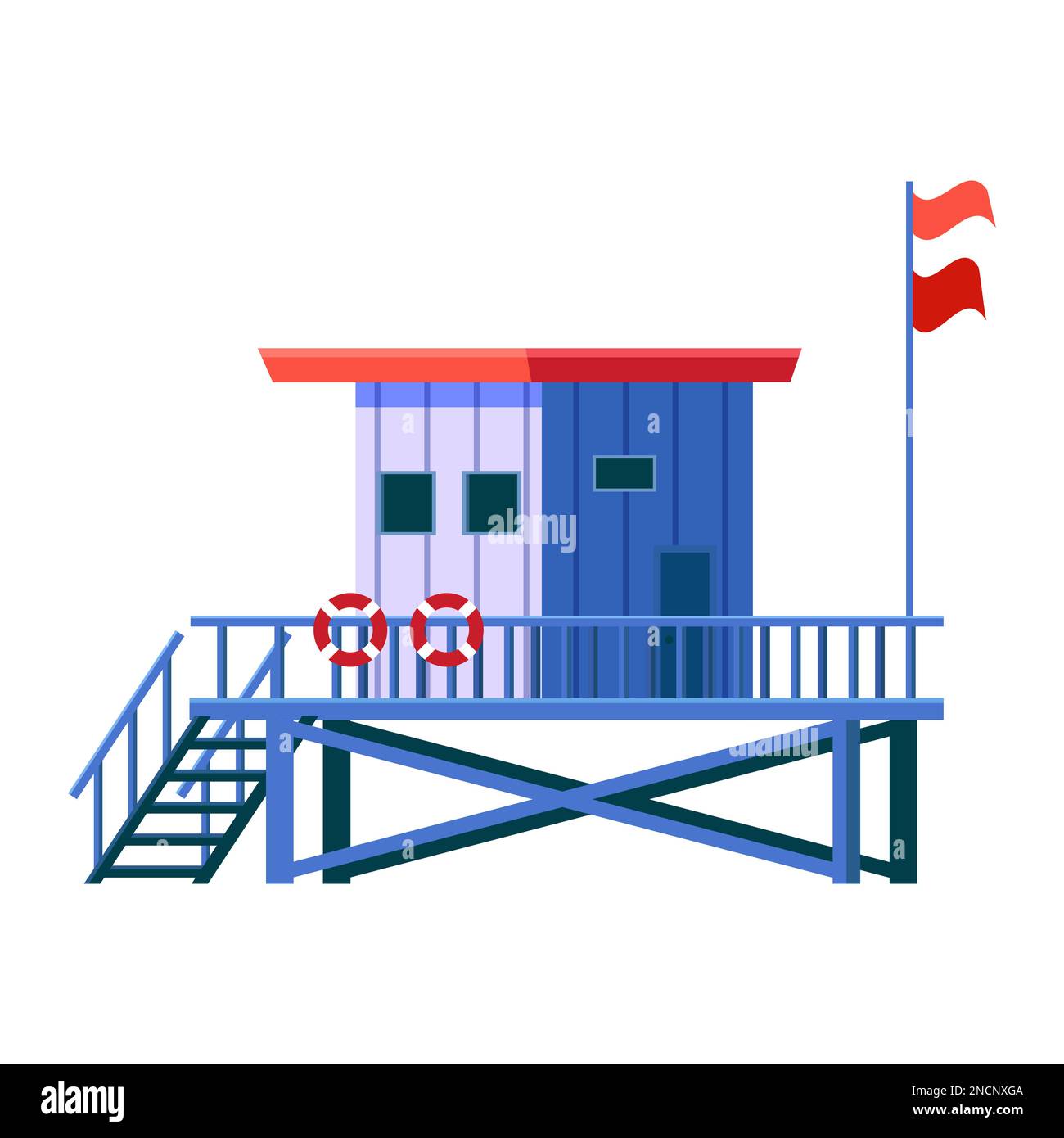 Lifeguard Tower icon. Station building illustration isolated Stock ...