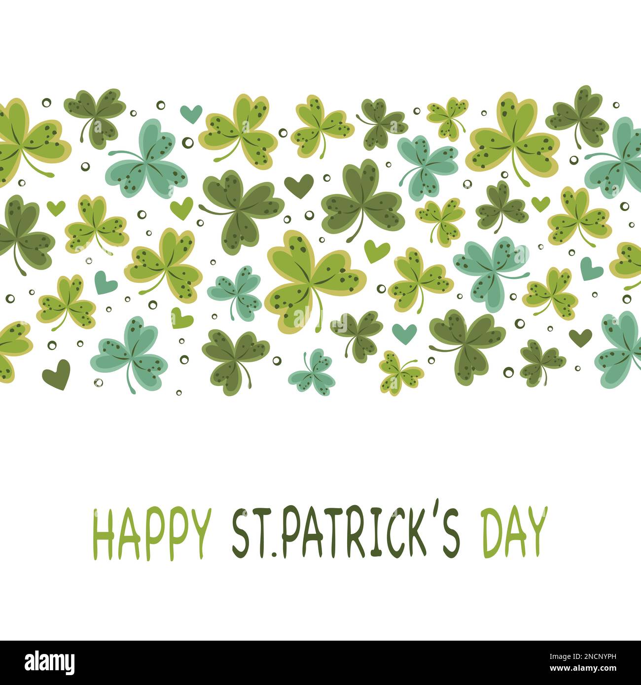 Four green hearts clover Stock Vector Images - Alamy