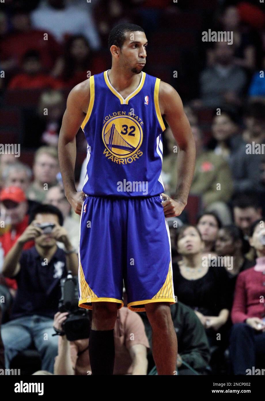 Golden State Warriors' Brandan Wright looks around during the first ...