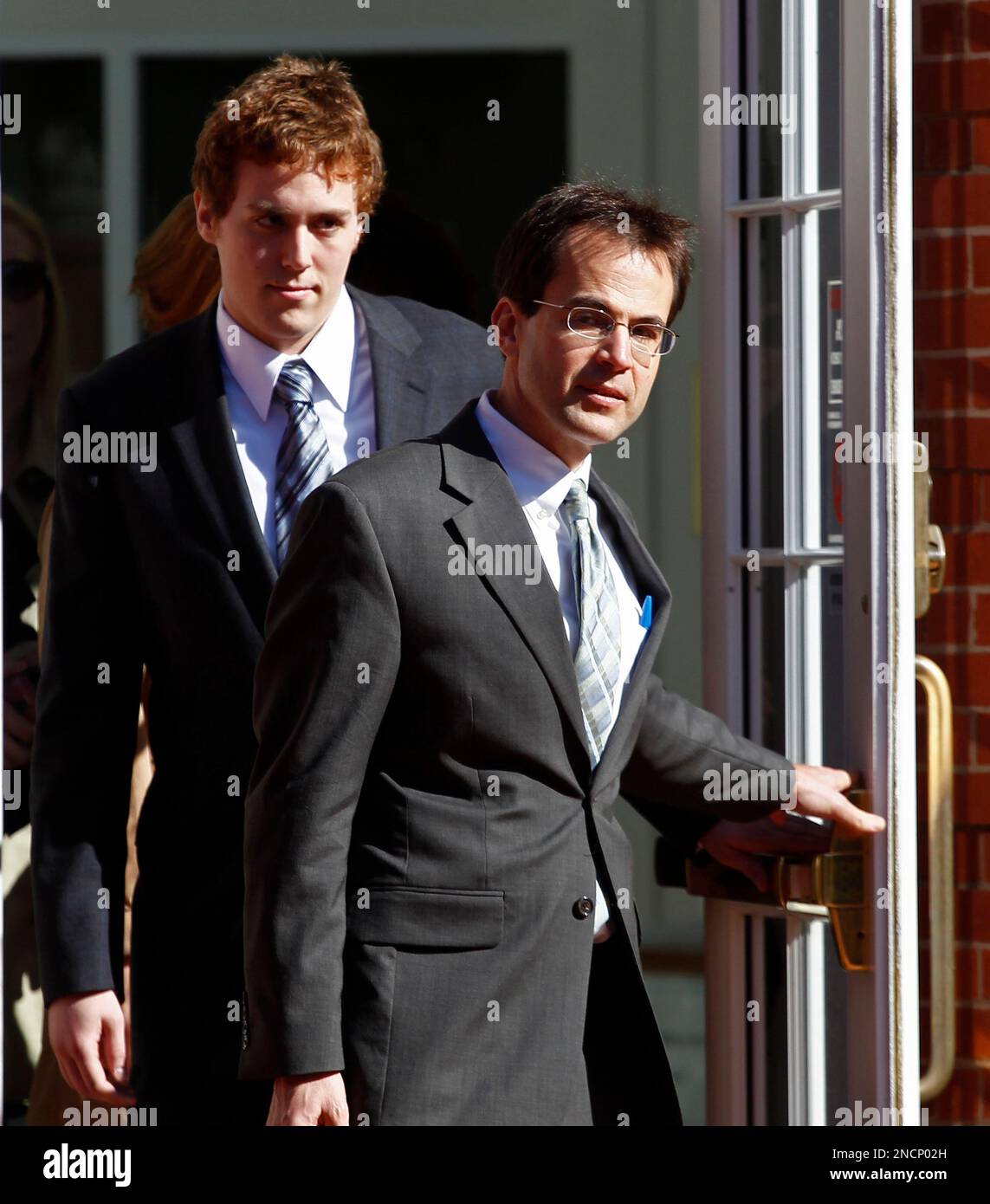 David Kernell, left, leaves the federal courthouse in Knoxville, Tenn ...
