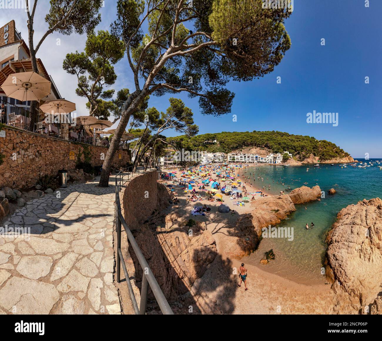 packed beach Platja de Tamariu Stock Photo - Alamy