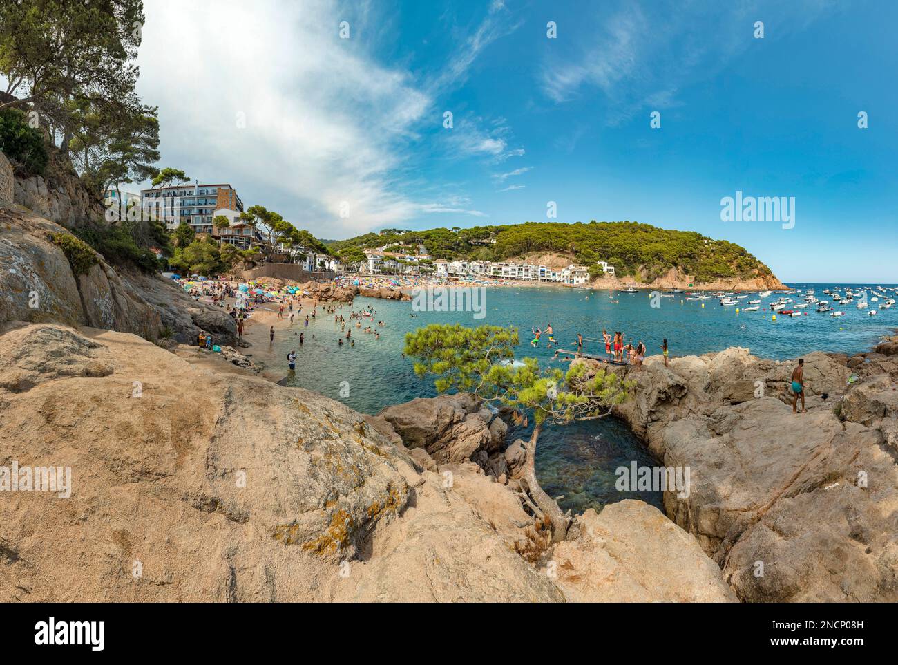 packed beach Platja de Tamariu Stock Photo - Alamy