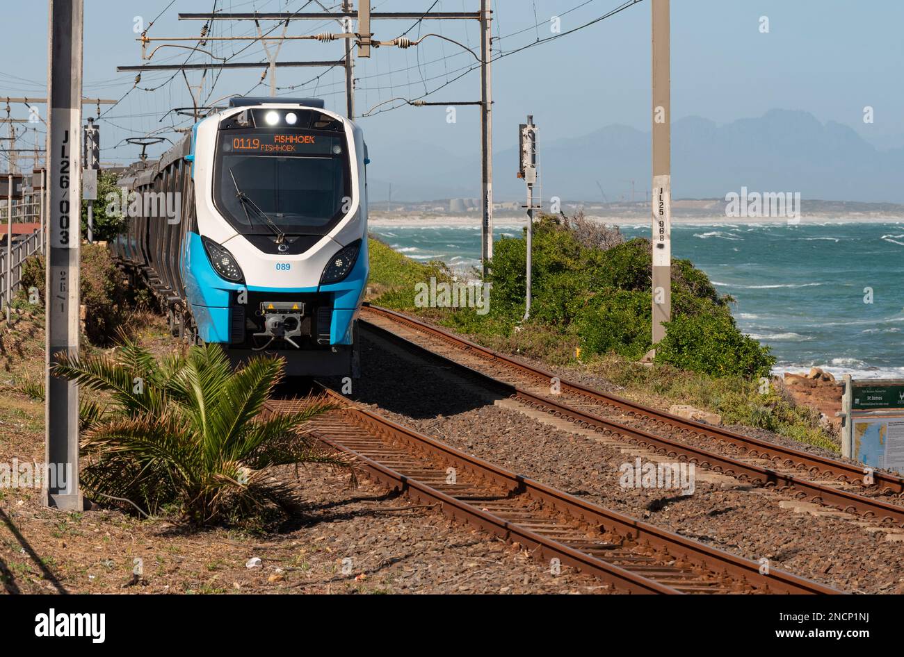 Cape Town, South Africa. 2023. New blue and white electric commuter ...