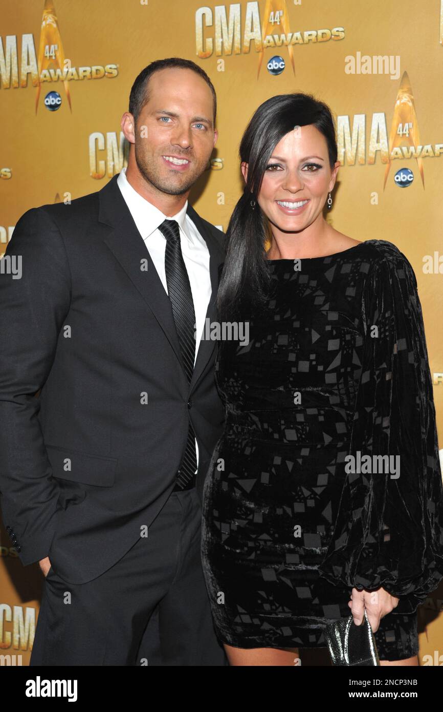 Sara Evans and her husband Jay Barker attend the 44th Annual Country ...