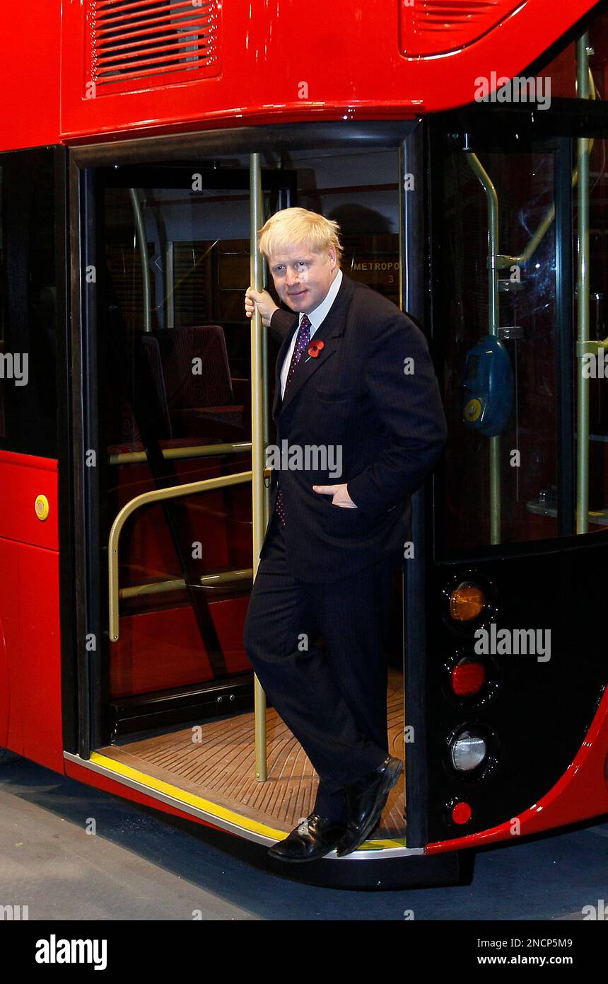 The Mayor of London Boris Johnson poses for a photograph at a press ...