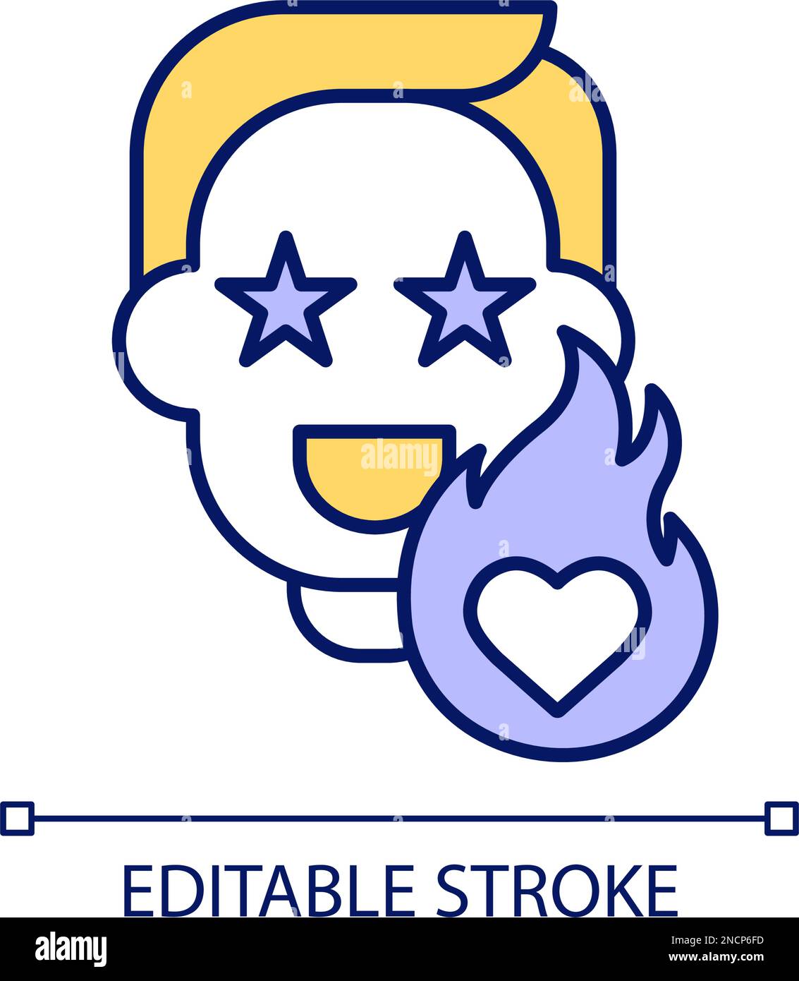 Excited man RGB color icon Stock Vector Image & Art - Alamy