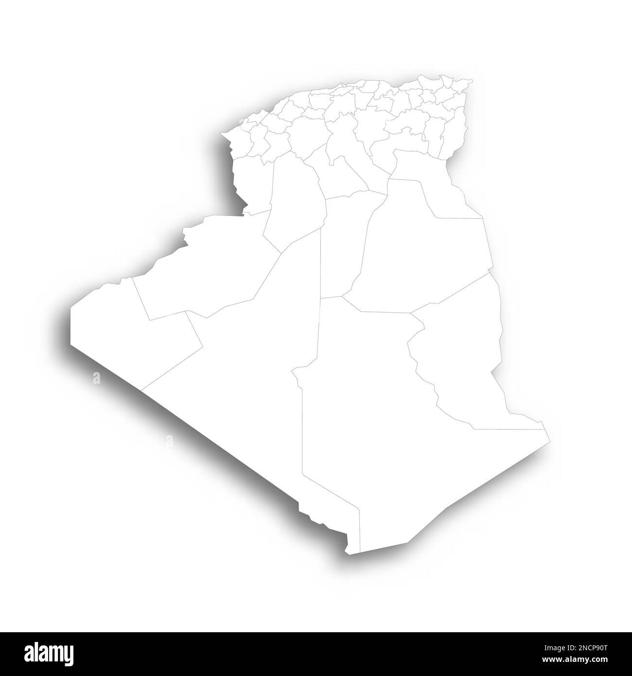 Algeria political map of administrative divisions - provinces. Flat ...