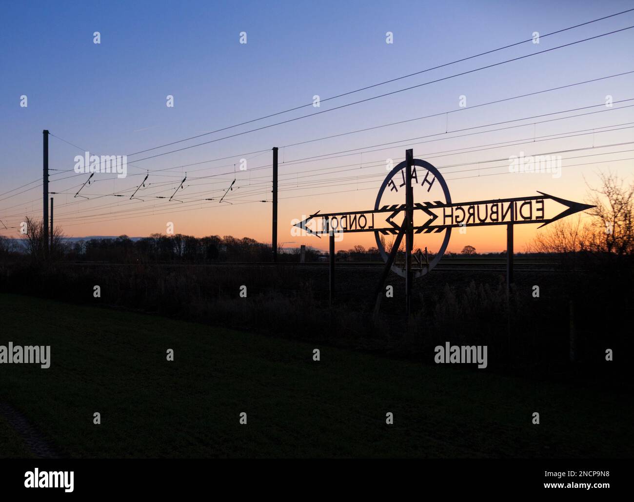 East coast mainline half way sign hi-res stock photography and images ...