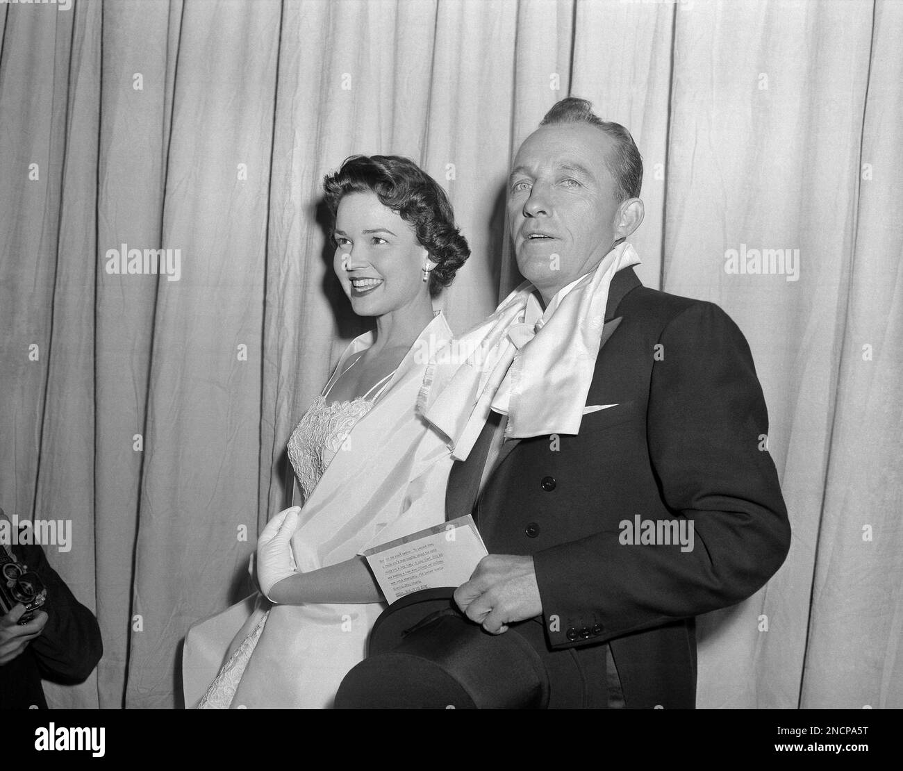 Actress Kathryn Grant and singer Bing Crosby arrive for the Academy ...