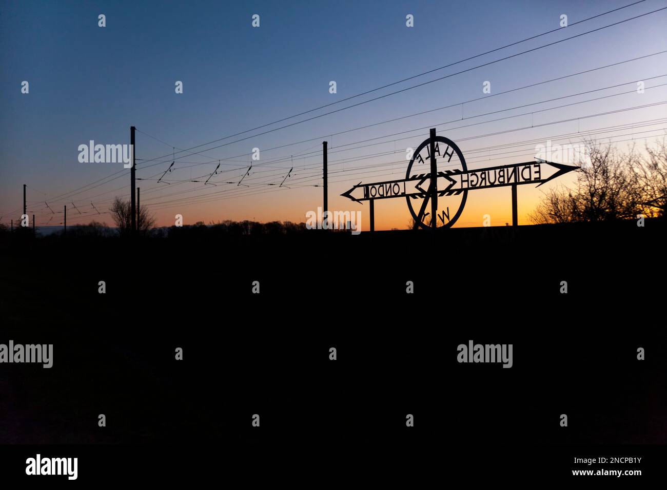 East coast mainline half way sign hi-res stock photography and images ...