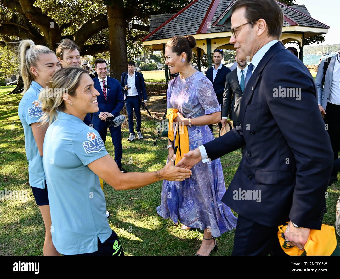 Crown Princess Victoria of Sweden and Prince Daniel meets football ...