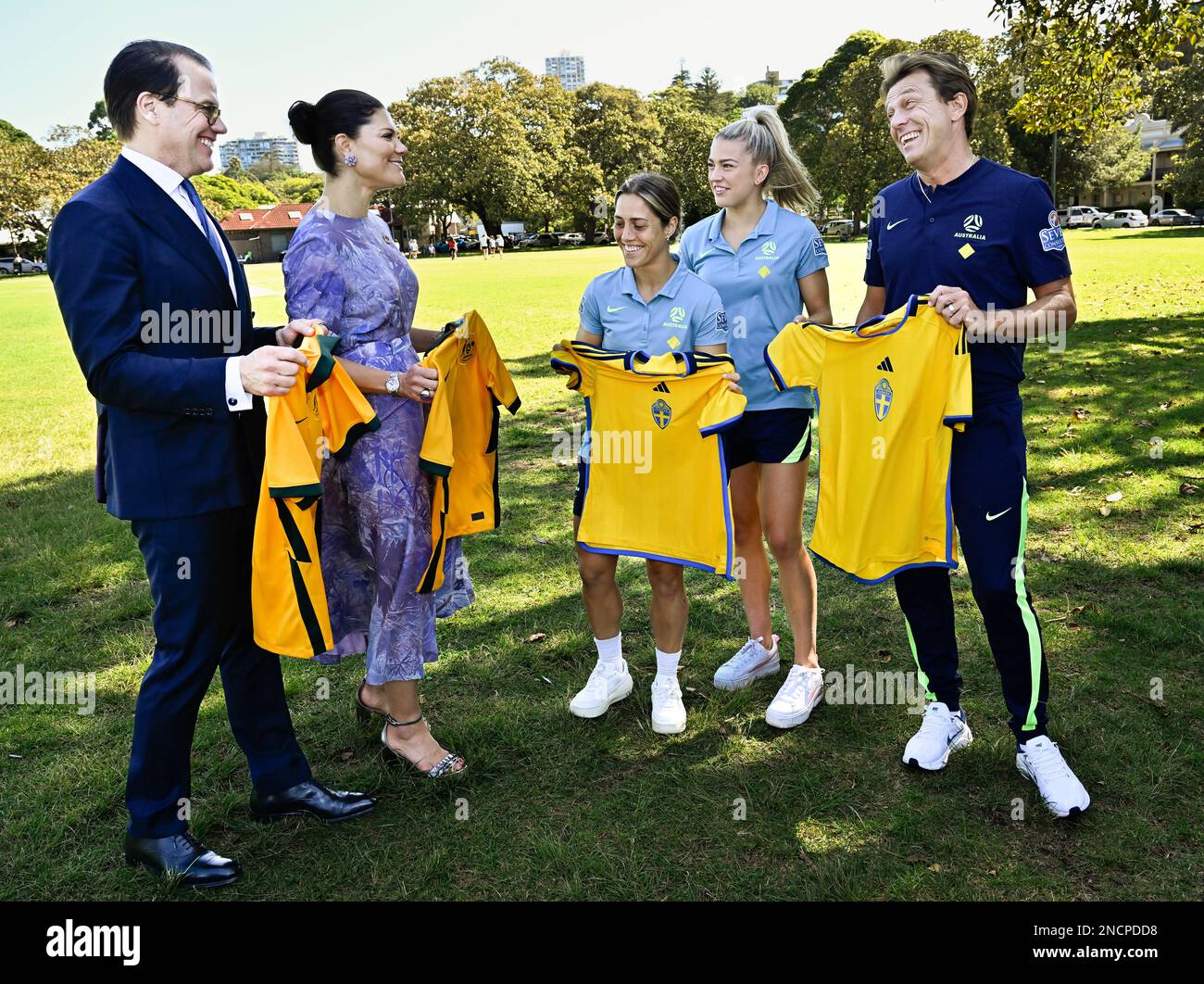 Crown Princess Victoria of Sweden and Prince Daniel meets football ...