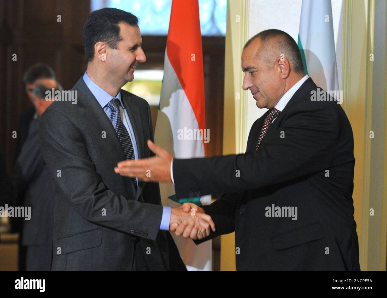 Bulgarian Prime Minister Boyko Borissov, right, welcomes Syria's ...